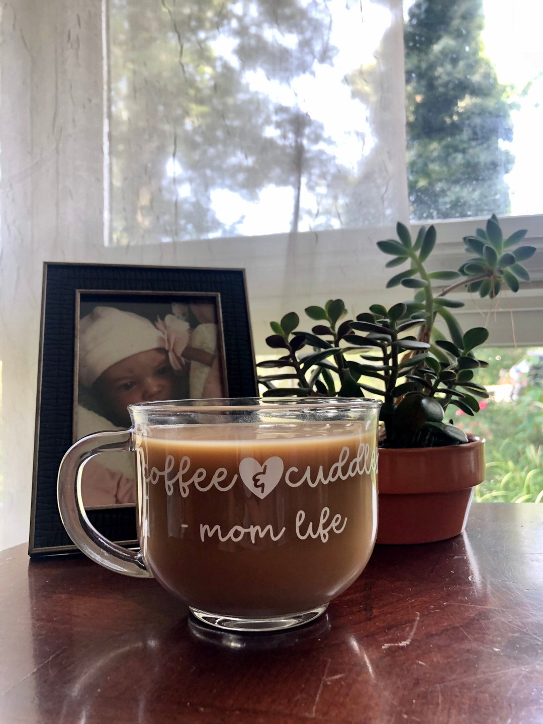 Coffee & Cuddles Mom Life Mug 16oz / Mom Life Coffee Mug / Tea Mug ...