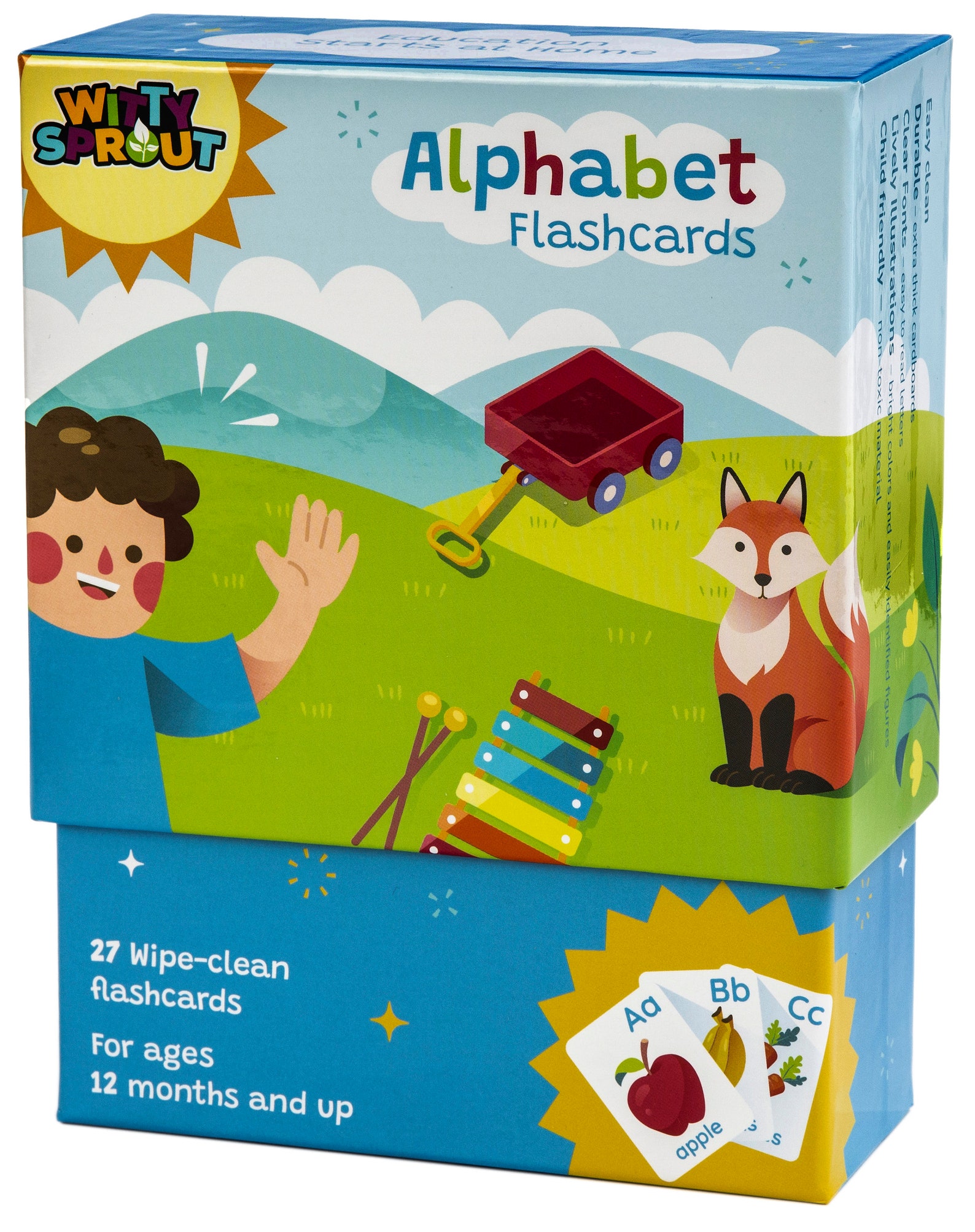 Extra Thick English Alphabet Flashcard for Kids | 26 Flash Cards ...