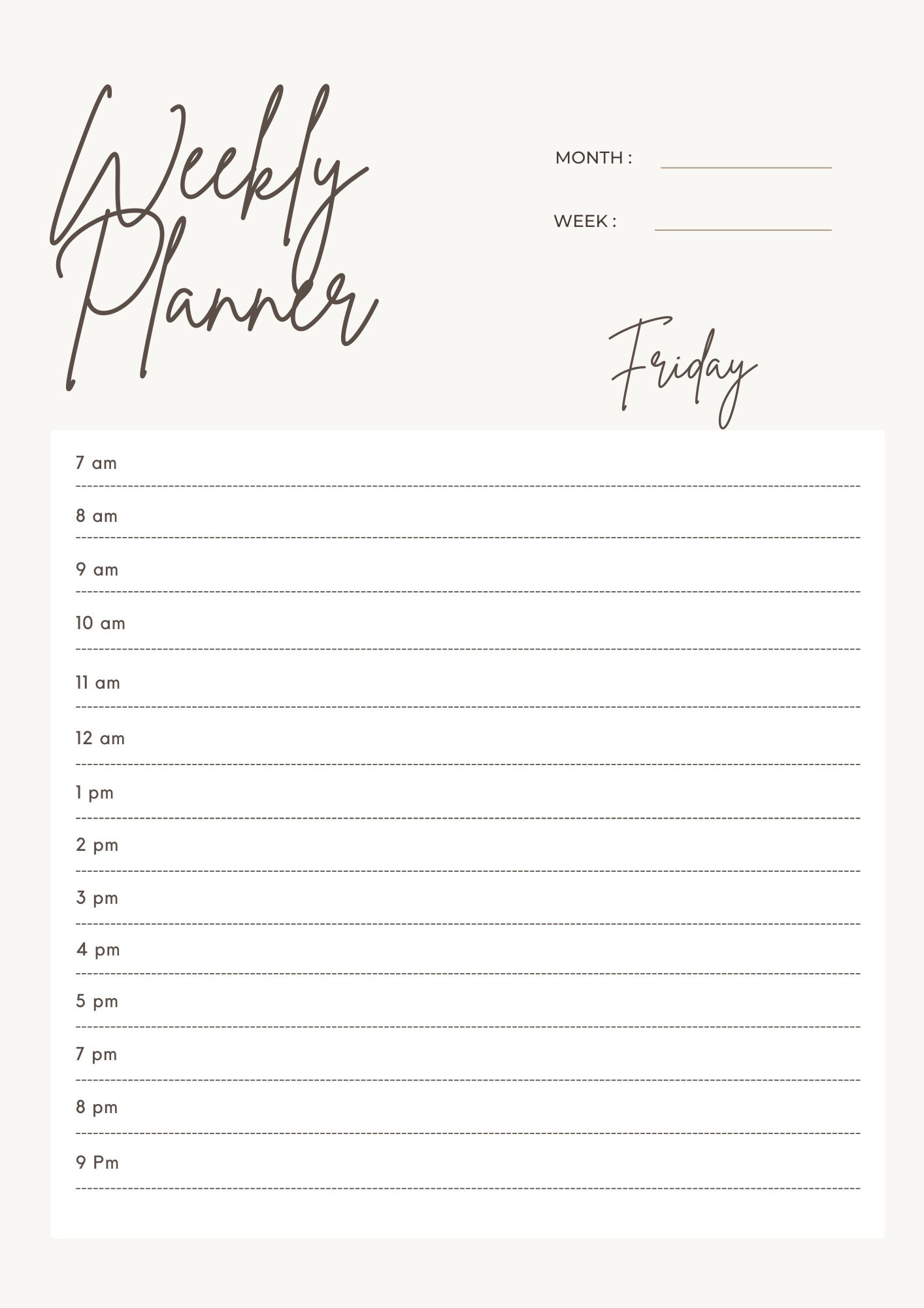 Daily Planner, Weekly Planner, Vacation Planner, Printable Planner ...
