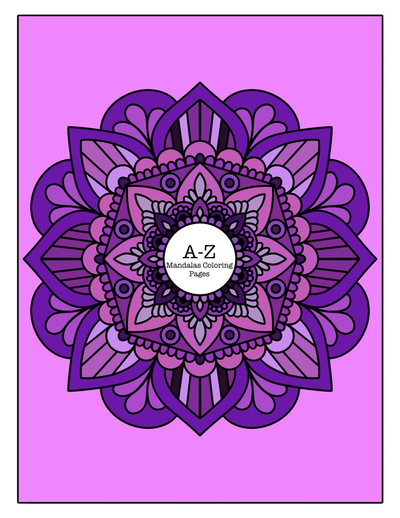 Mandalas Alphabet Letters Coloring Pages, Printable Adult Coloring ...