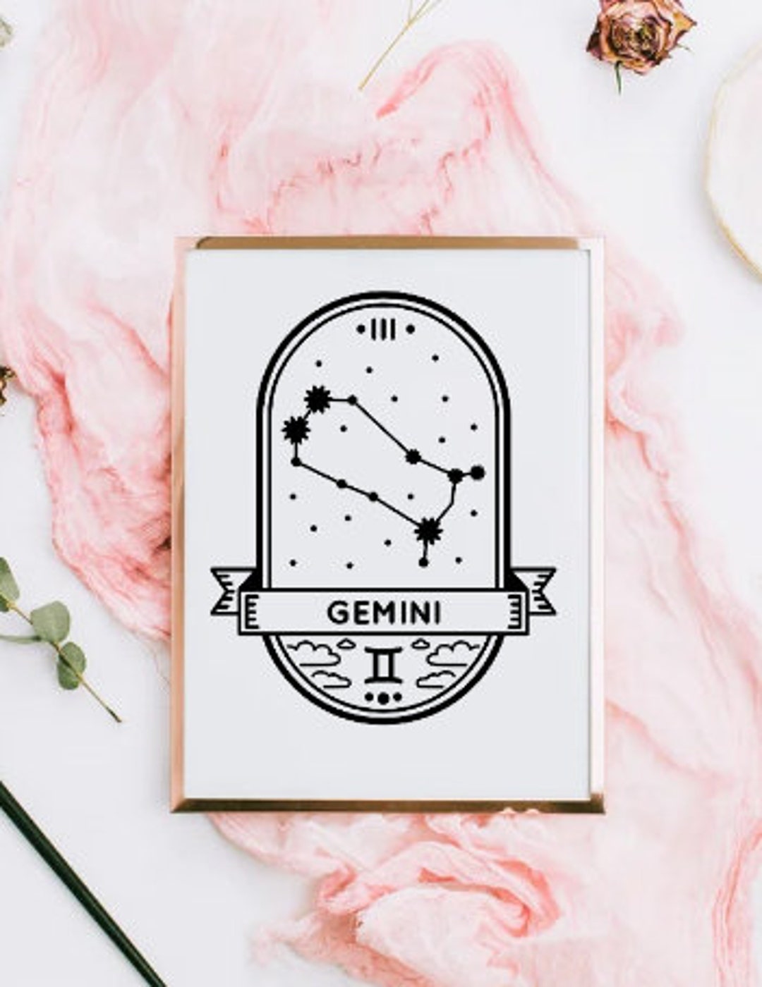 Gemini Constellation Zodiac Decal Birthday Gift Friendship Gift Wall ...