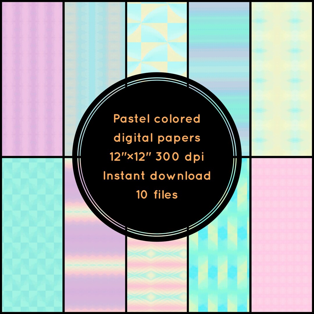 Pastel Color Digital Paperpastel Ombre Digital Paperpink - Etsy