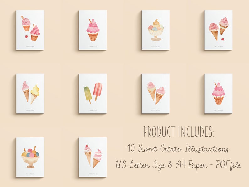 Gelato Coloring Pages, Ice Cream Coloring Book - Etsy Australia