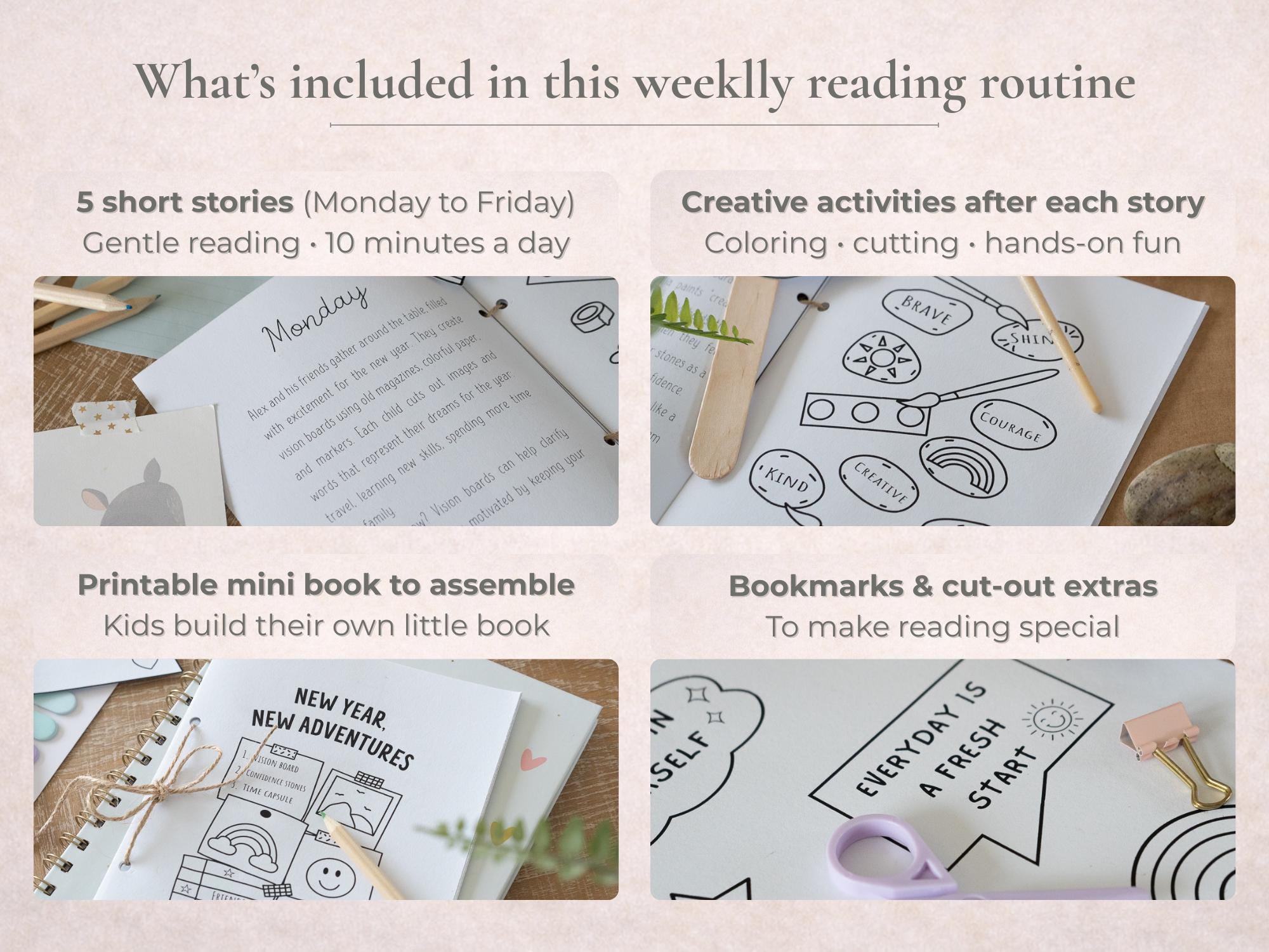 Weekly Reading Routine for Kids | New Year Printable Activities ...
