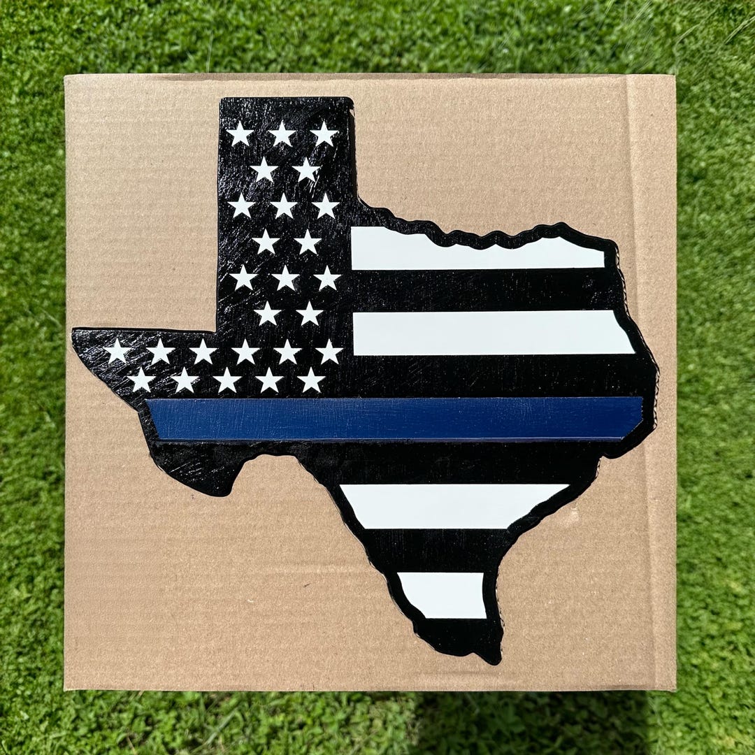 Texas Thin Blue Line Flag | Digital Download for Laser Cutting ...