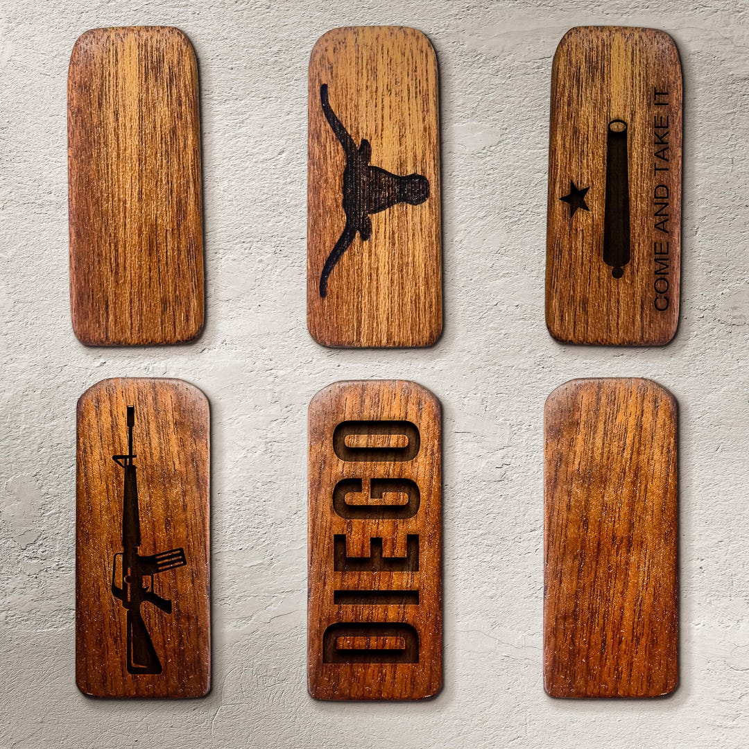 Handcrafted Wooden Money Clip & Card Holder Set – Custom Engraved! - Etsy