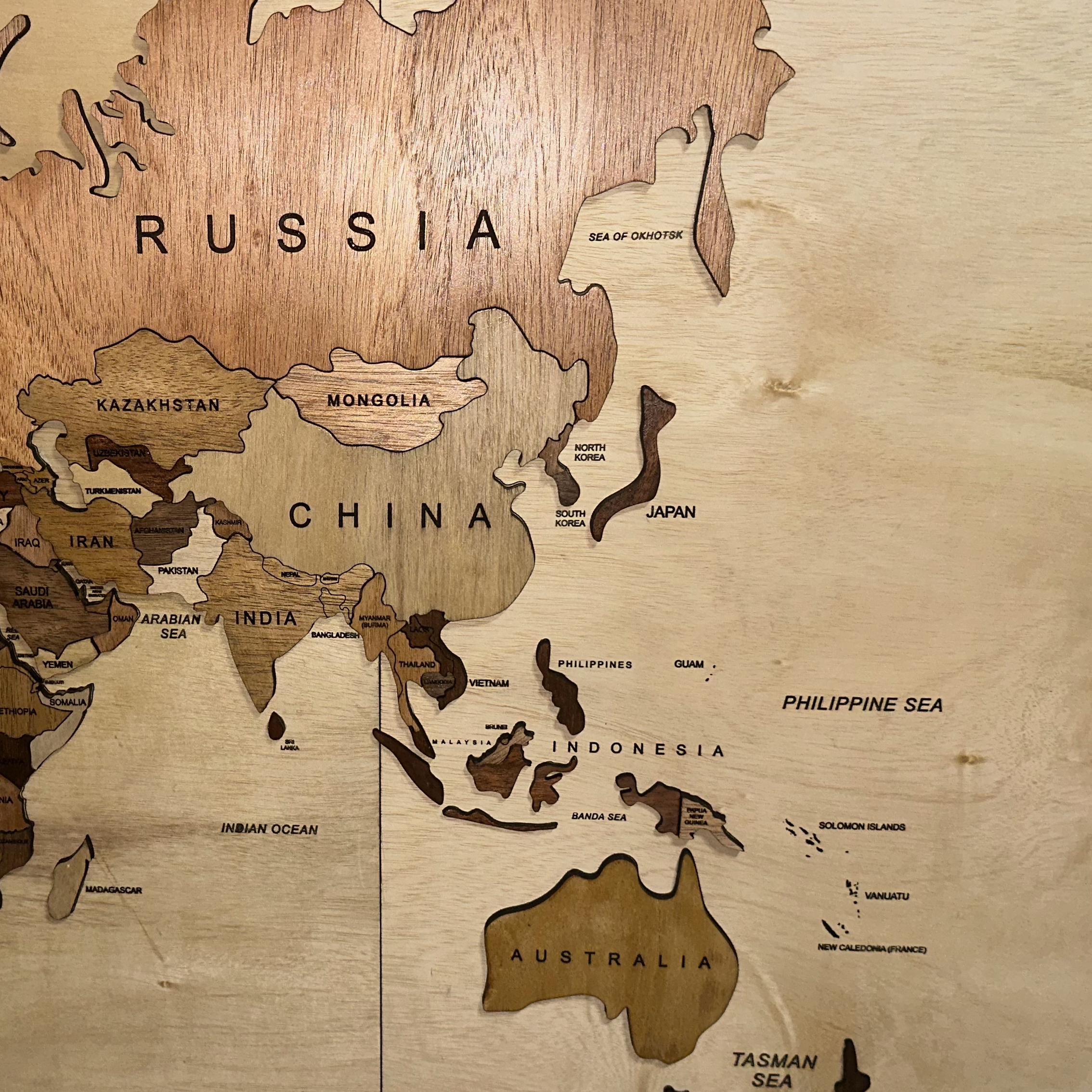 Layered Wooden World Map SVG: Laser Cut Template (digital File) - Etsy