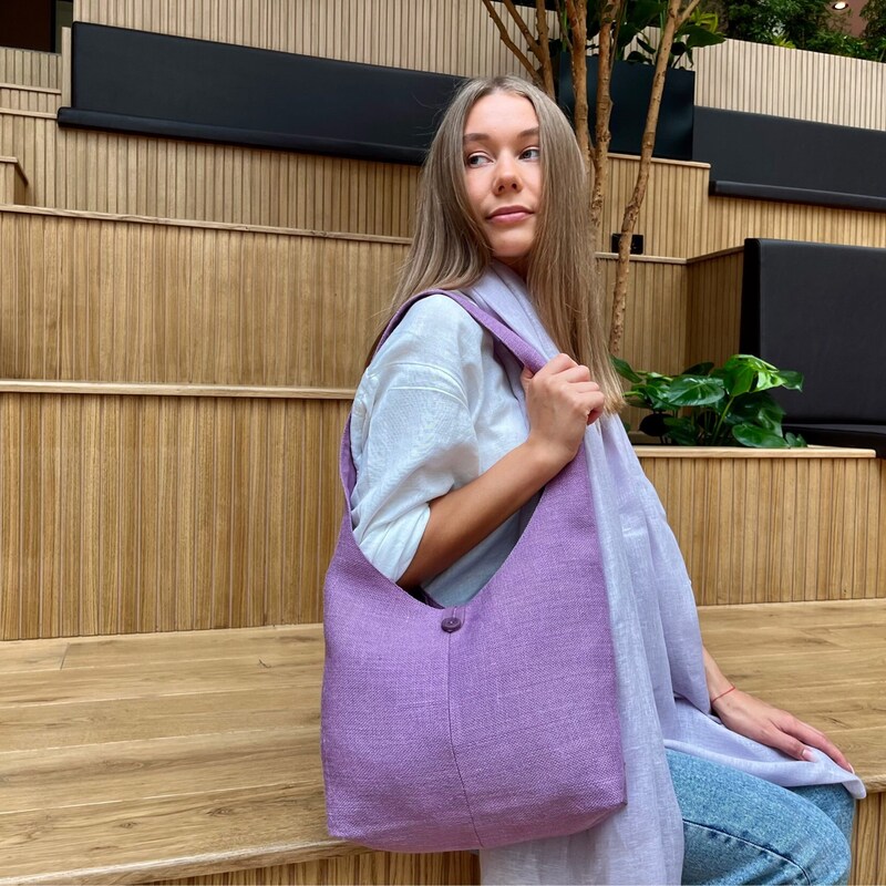 Linen Shoulder Bag - Etsy