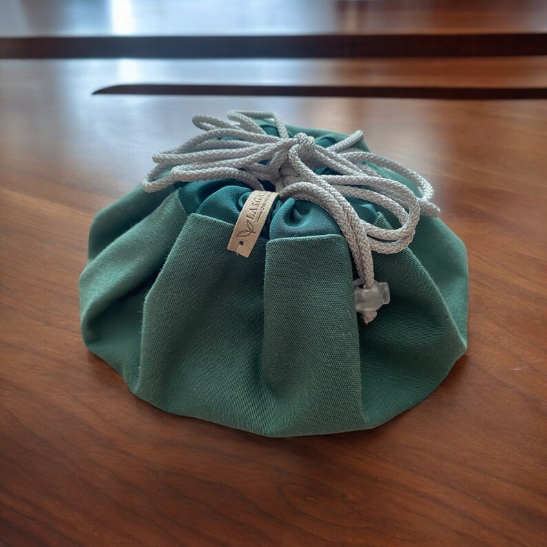 Green Drawstring Makeup Bag | Toiletry Bag | Cosmetic | Travel | Lay ...