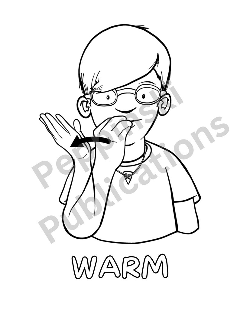 ASL Weather Signs Coloring Pages | Educational Coloring Pages, American ...