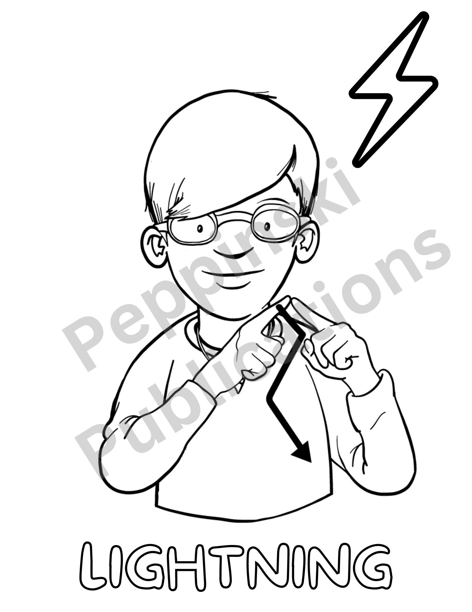 ASL Weather Signs Coloring Pages | Educational Coloring Pages, American ...