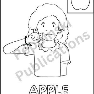 ASL Fruits Coloring Pages | American Sign Language, Children Language ...