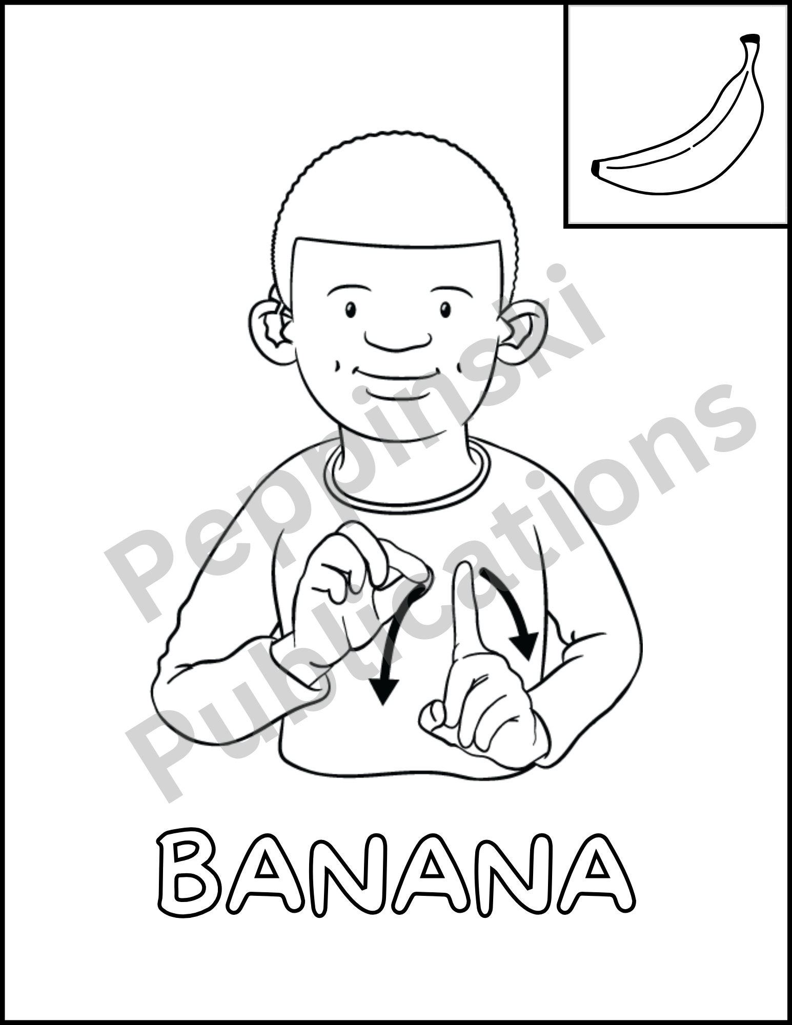 ASL Fruits Coloring Pages American Sign Language, Children Language ...