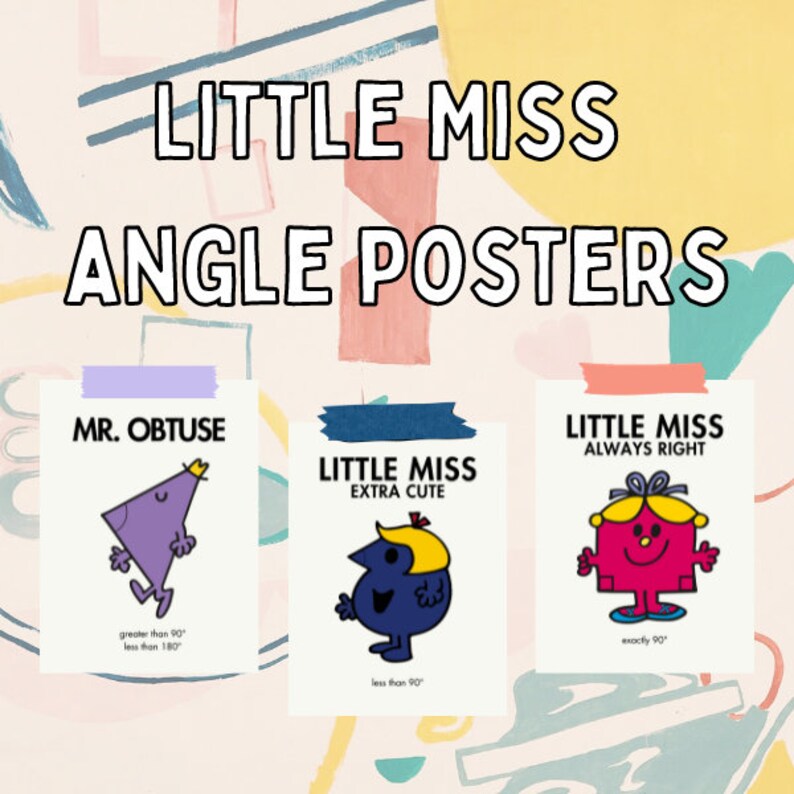 Little Miss Angle Posters Geometry Classroom Decor - Etsy