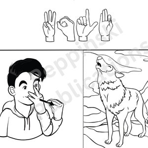ASL Animal Coloring Pages | Language Learning Resource, ASL for Kids - Etsy