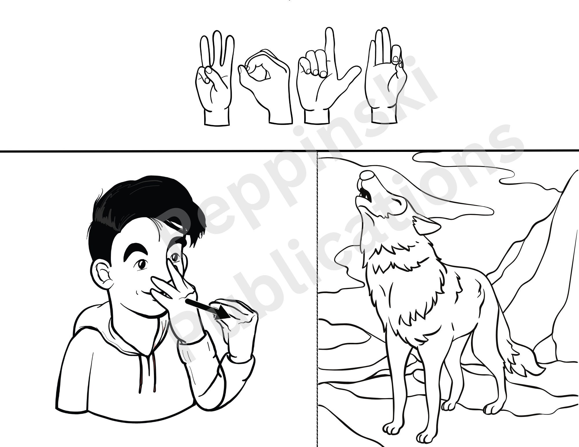 ASL Animal Coloring Pages | Language Learning Resource, ASL for Kids - Etsy