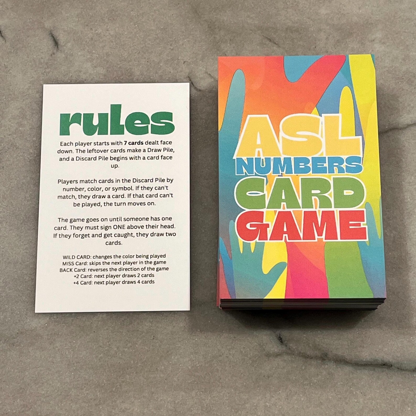 ASL Numbers Card Game - Physical Product | Educational Game, American ...