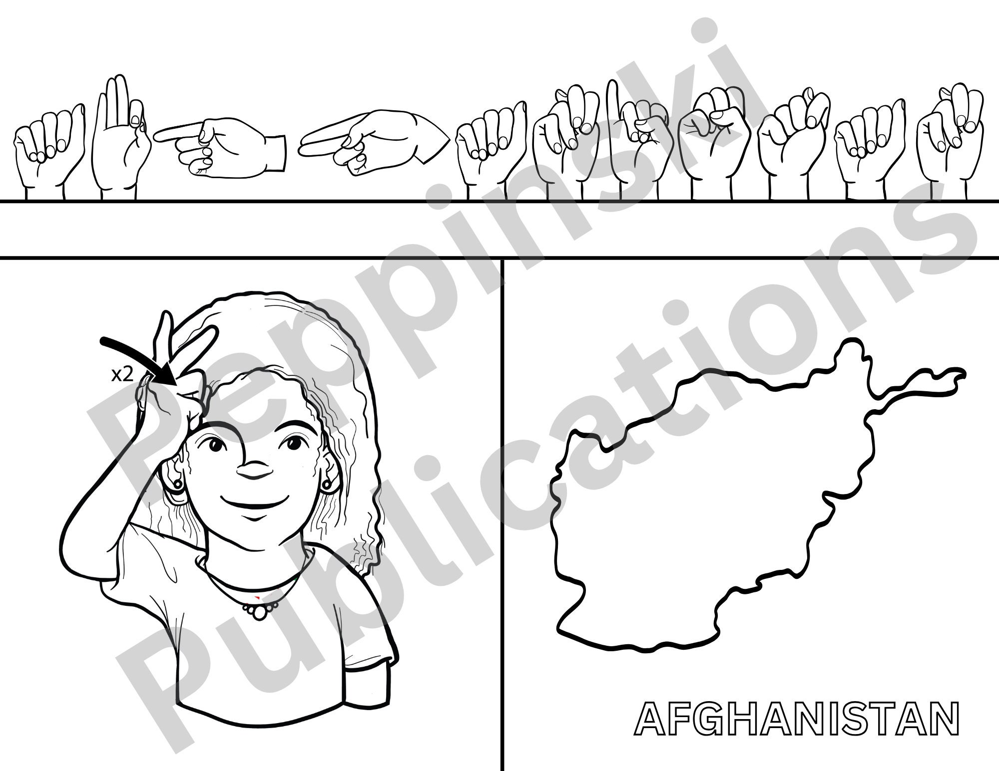 ASL Countries Coloring Pages Educational Coloring Pages, Beginner ASL ...