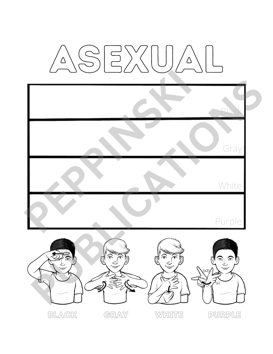ASL Pride Flag Coloring Pages | American Sign Language, ASL Learner ...