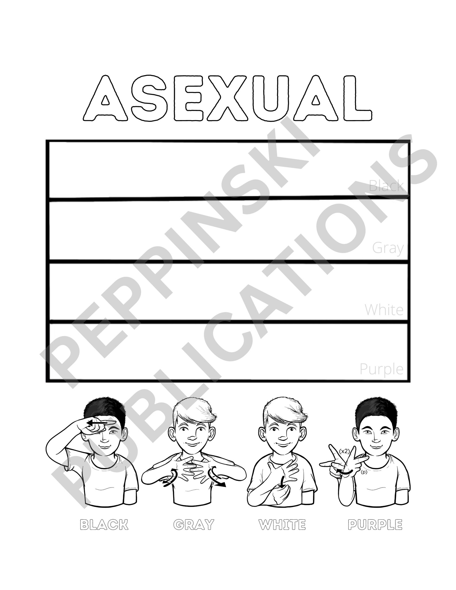 ASL Pride Flag Coloring Pages | American Sign Language, ASL Learner ...