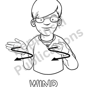 ASL Weather Signs Coloring Pages | Educational Coloring Pages, American ...