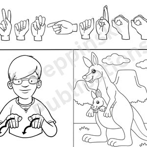 ASL Animal Coloring Pages | Language Learning Resource, ASL for Kids - Etsy