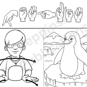 ASL Animal Coloring Pages | Language Learning Resource, ASL for Kids - Etsy