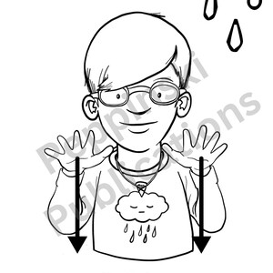 ASL Weather Signs Coloring Pages | Educational Coloring Pages, American ...