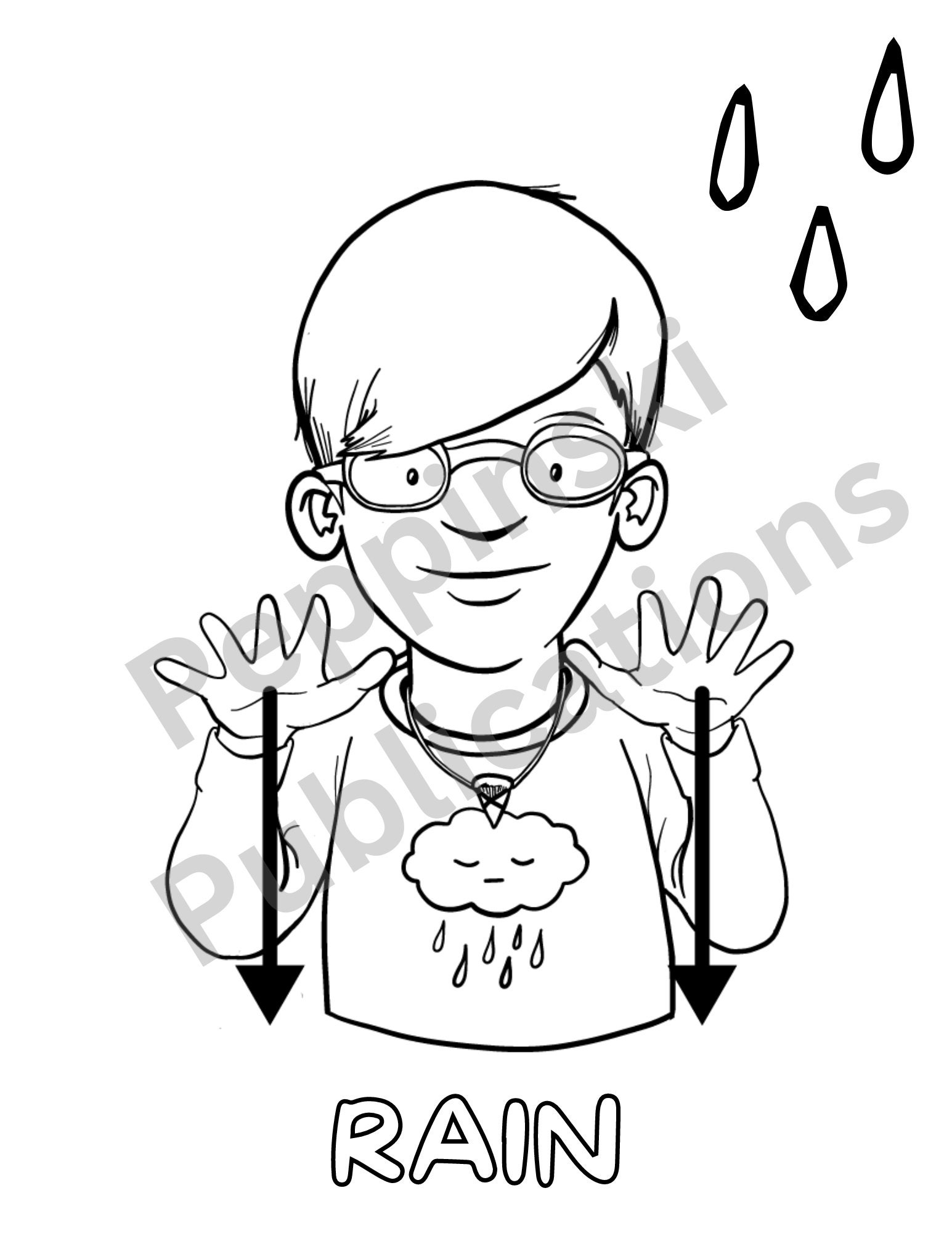 ASL Weather Signs Coloring Pages | Educational Coloring Pages, American ...