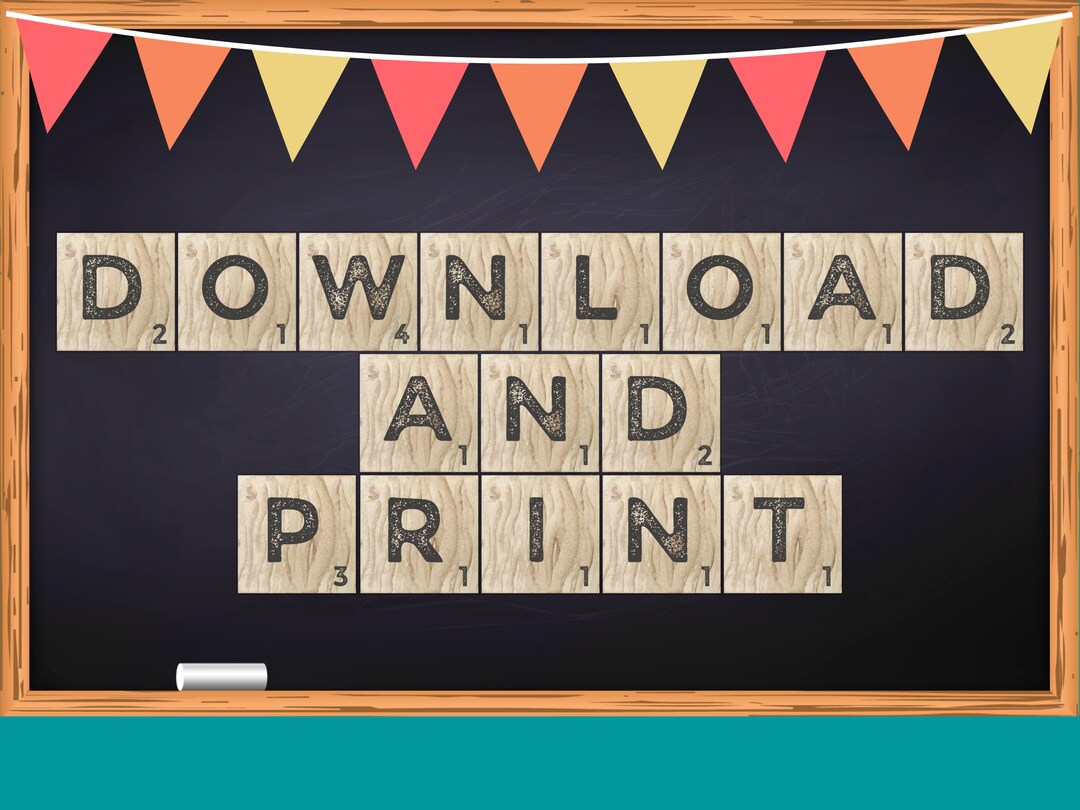 Wooden Letter Tile Font to Download and Print for Classroom - Etsy