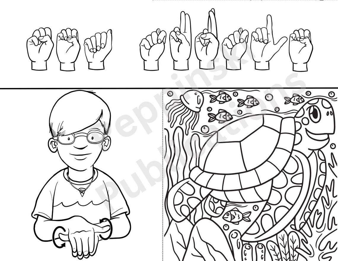 ASL Animal Coloring Pages Language Learning Resource, ASL for Kids - Etsy