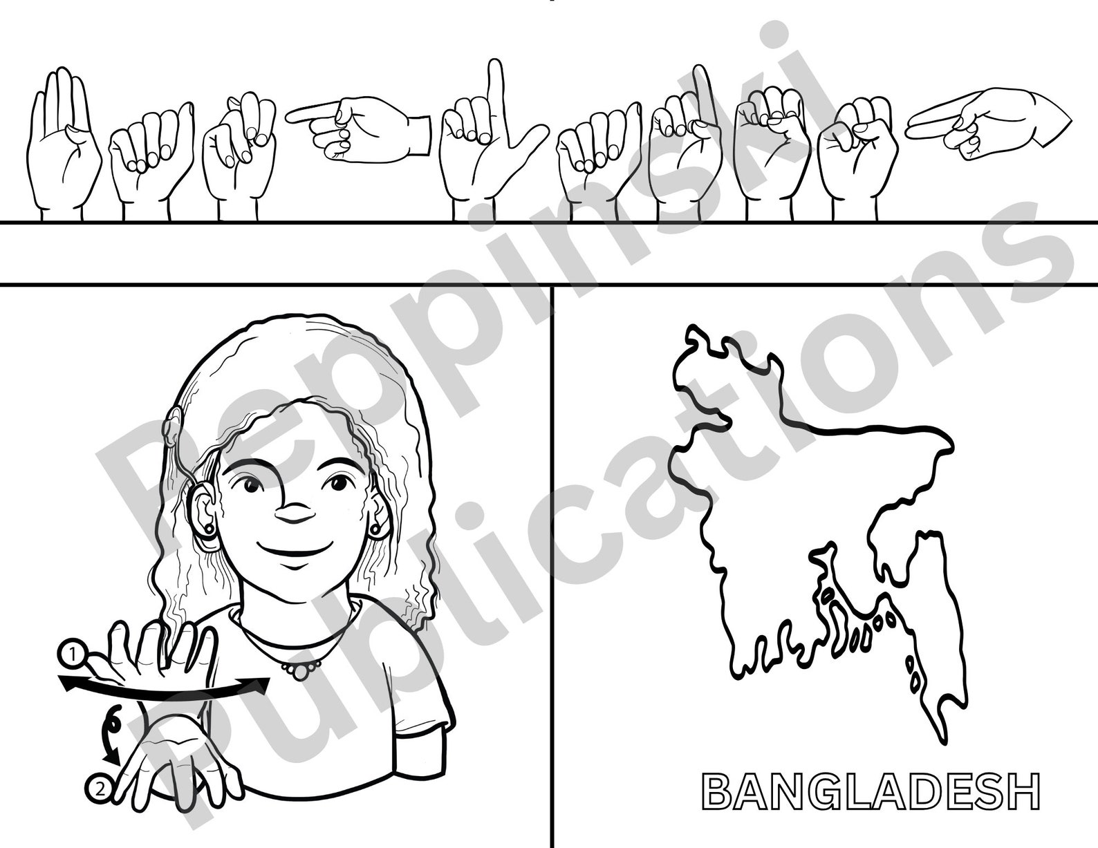 ASL Countries Coloring Pages | Educational Coloring Pages, Beginner ASL ...