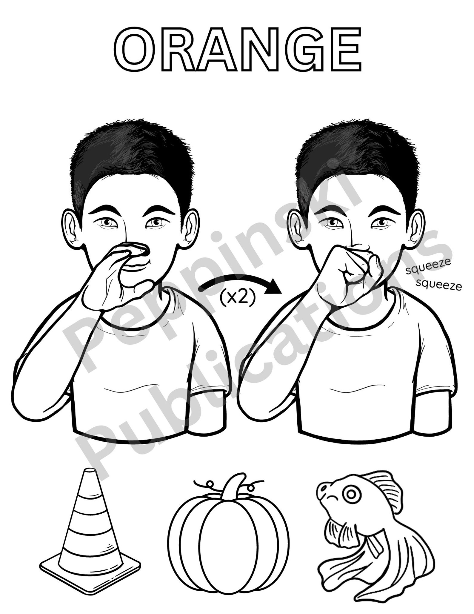 ASL Coloring Pages Learn Your Colors Educational Resource, American ...