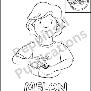 ASL Fruits Coloring Pages | American Sign Language, Children Language ...