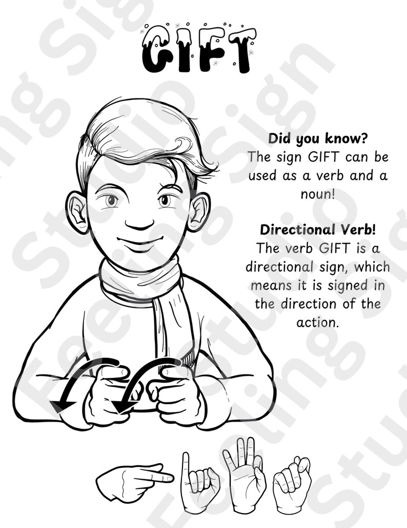 ASL Christmas Coloring Sheets | American Sign Language, ASL for Kids ...