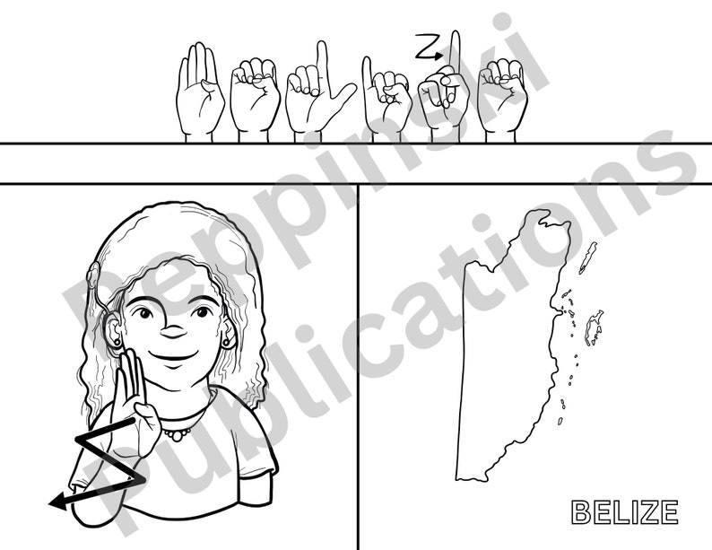 ASL Countries Coloring Pages Educational Coloring Pages, Beginner ASL ...