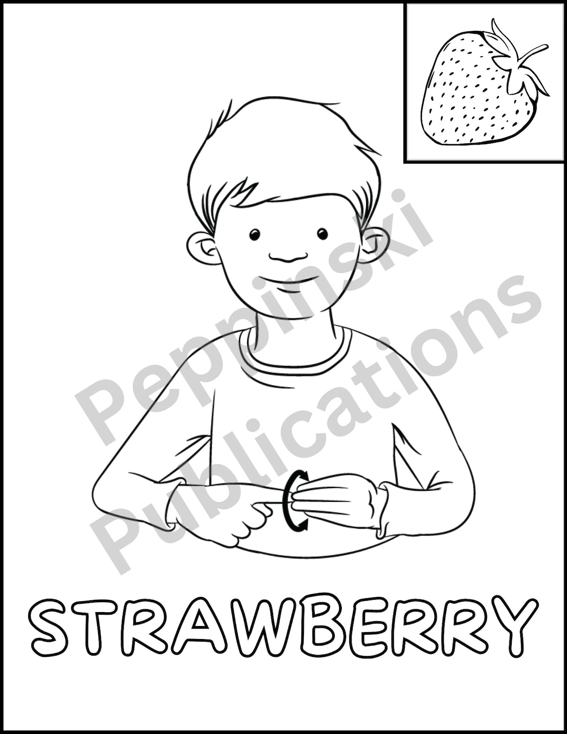 ASL Fruits Coloring Pages | American Sign Language, Children Language ...