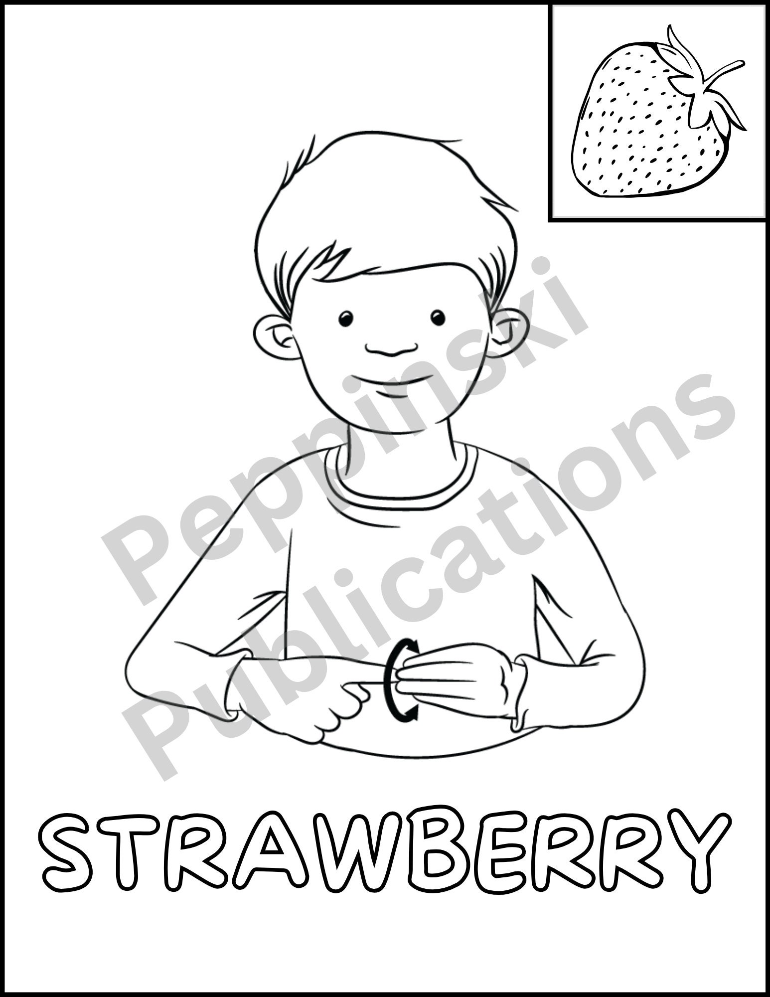 ASL Fruits Coloring Pages | American Sign Language, Children Language ...