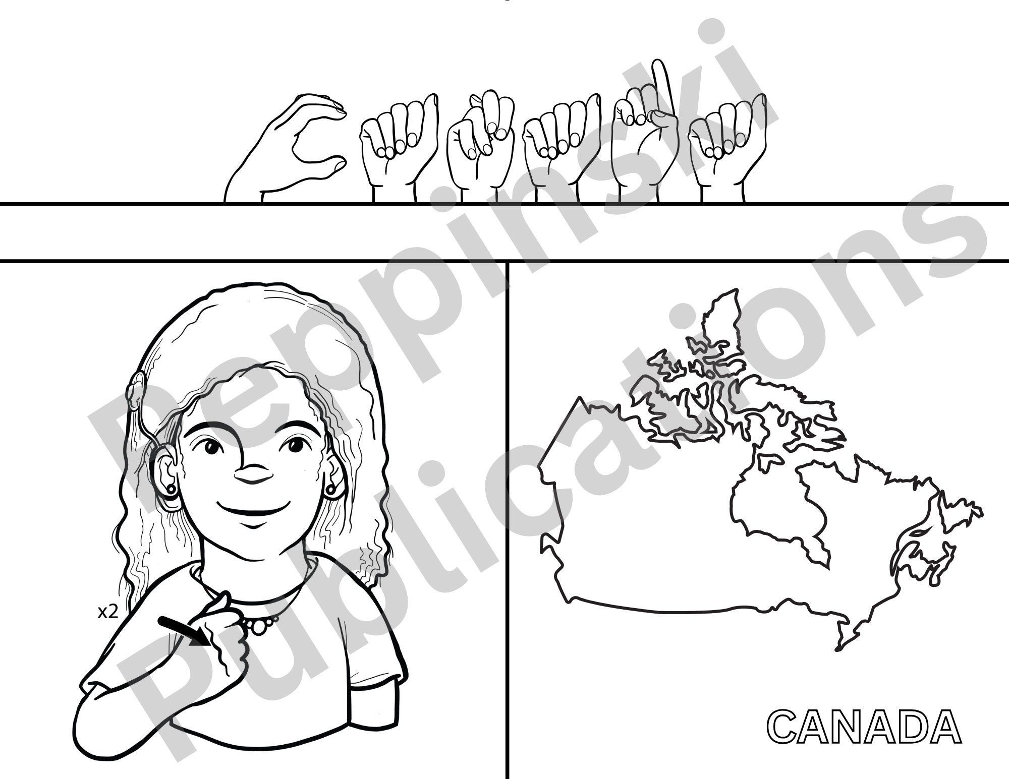 ASL Countries Coloring Pages Educational Coloring Pages, Beginner ASL ...
