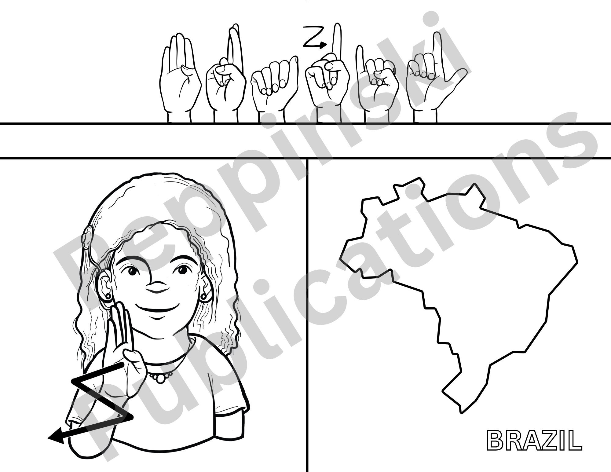 ASL Countries Coloring Pages Educational Coloring Pages, Beginner ASL ...