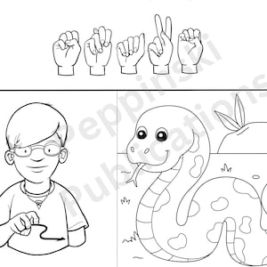 ASL Animal Coloring Pages | Language Learning Resource, ASL for Kids - Etsy