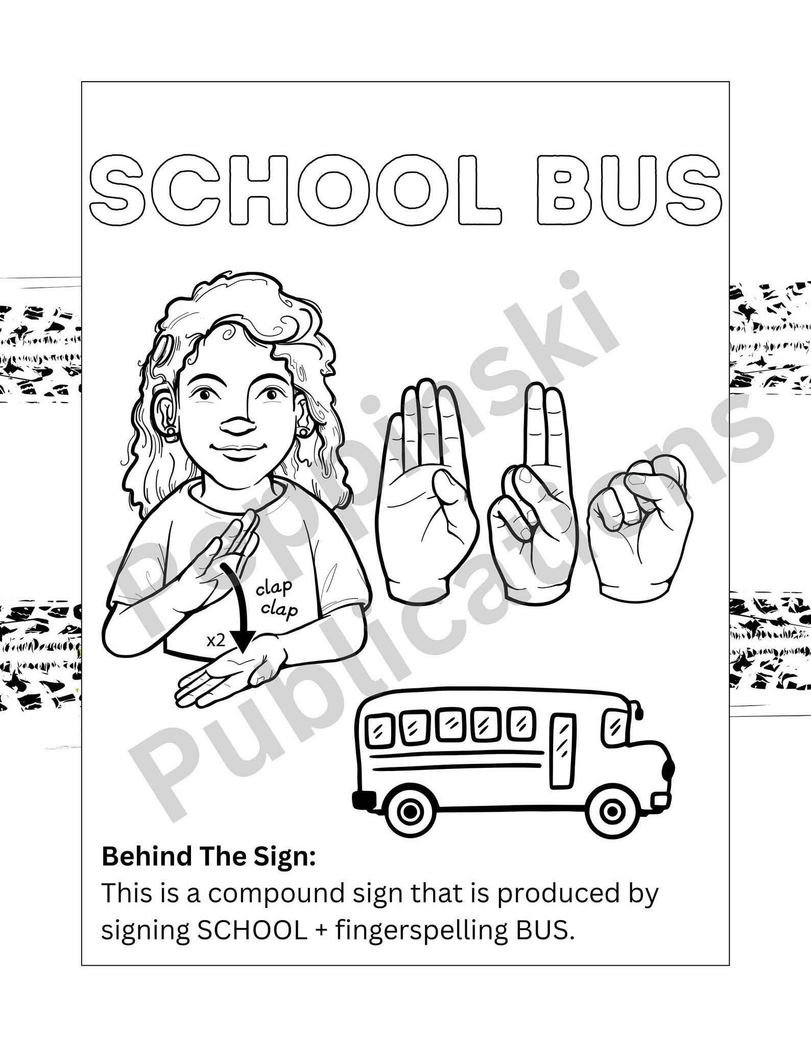 ASL Transportation Coloring Pages | ASL for Kids, American Sign ...