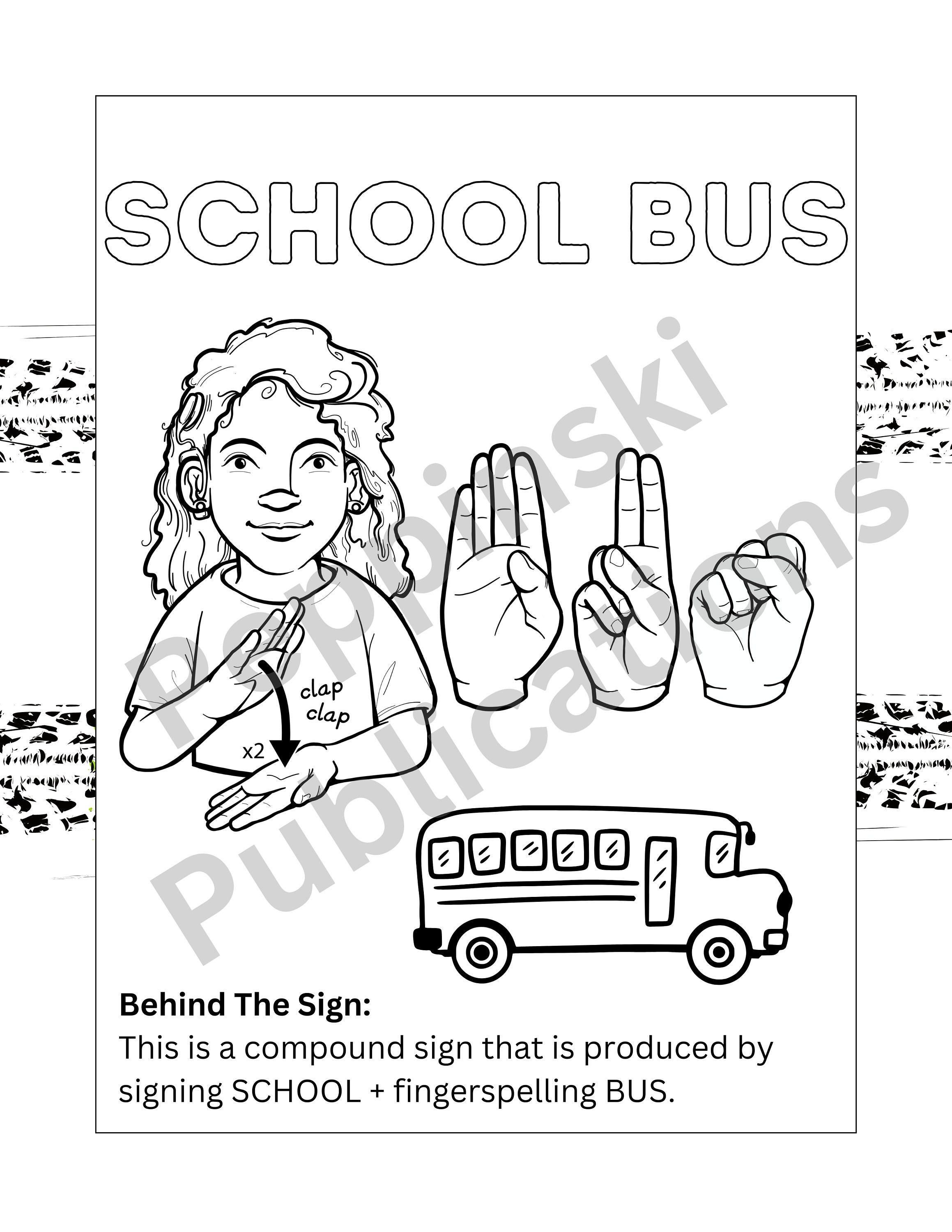 ASL Transportation Coloring Pages | ASL for Kids, American Sign ...