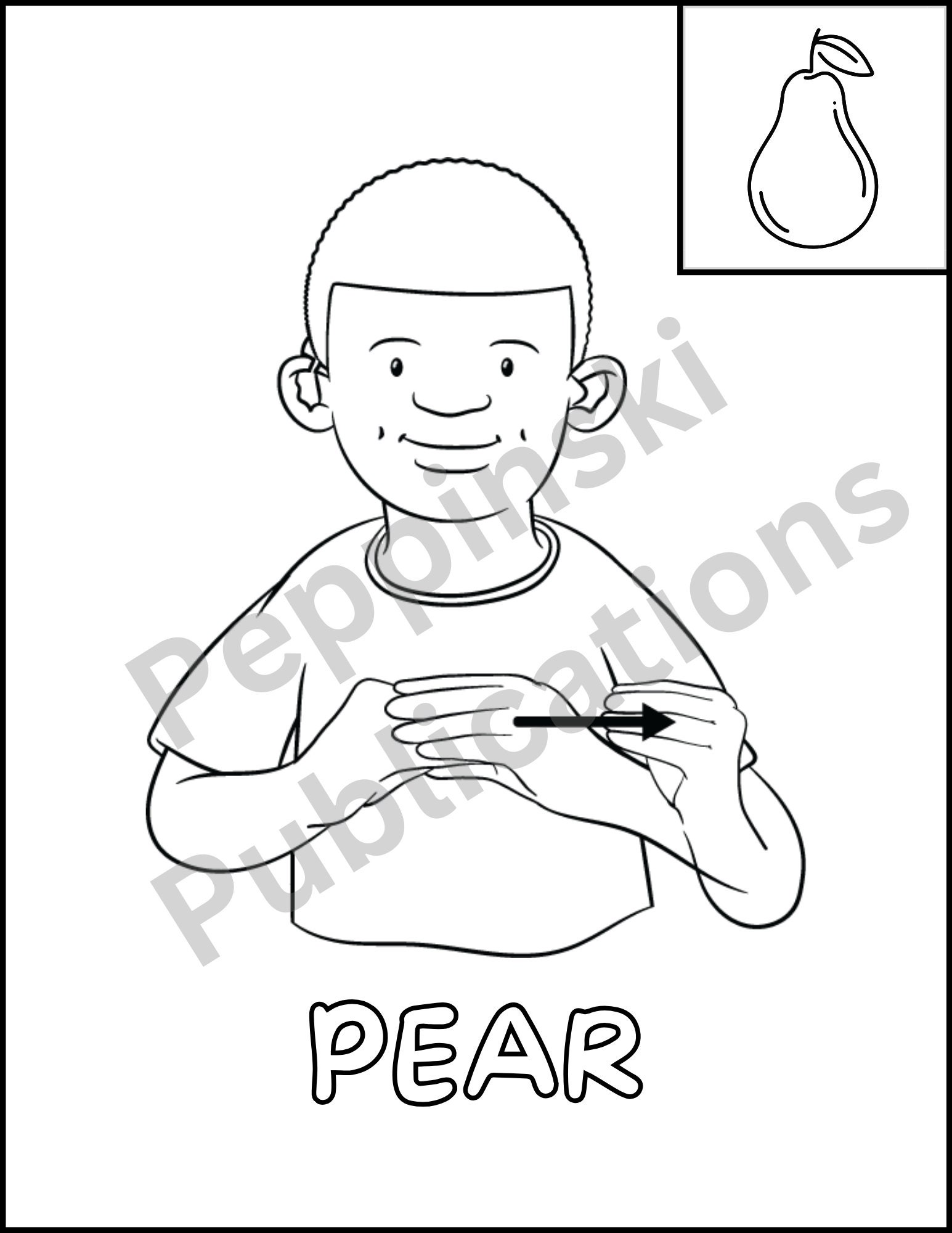 ASL Fruits Coloring Pages | American Sign Language, Children Language ...