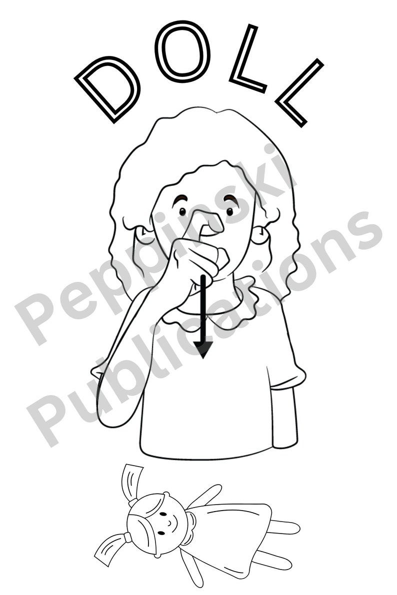 ASL Play Activities Coloring Pages | Early Language Early, American ...