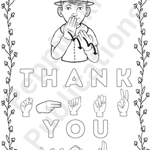 Thanksgiving American Sign Language Coloring Pages | Coloring for Kids ...