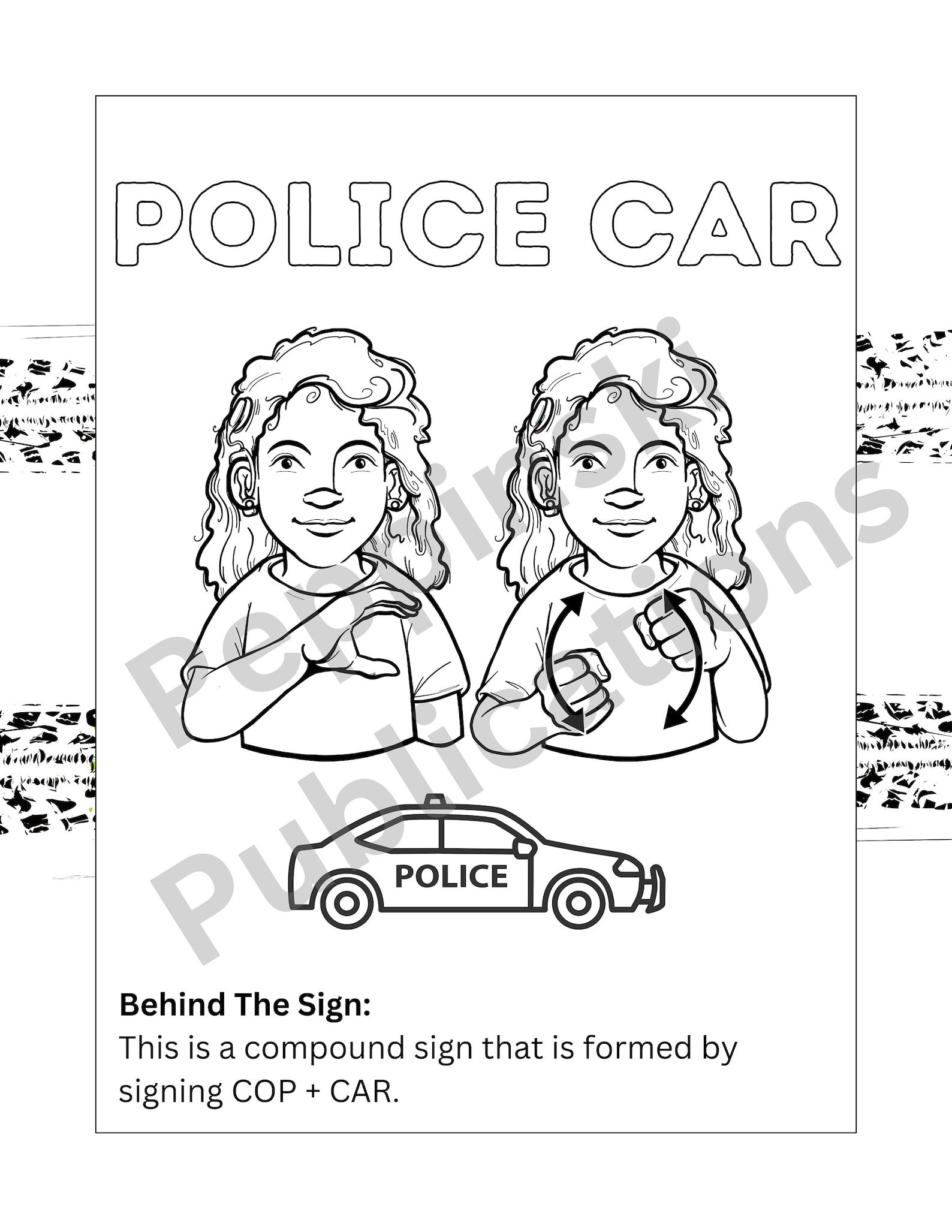 ASL Transportation Coloring Pages | ASL for Kids, American Sign ...