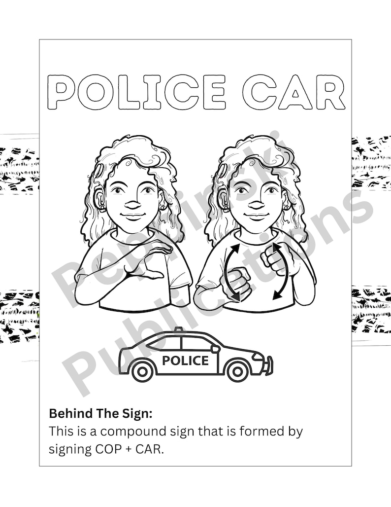ASL Transportation Coloring Pages | ASL for Kids, American Sign ...