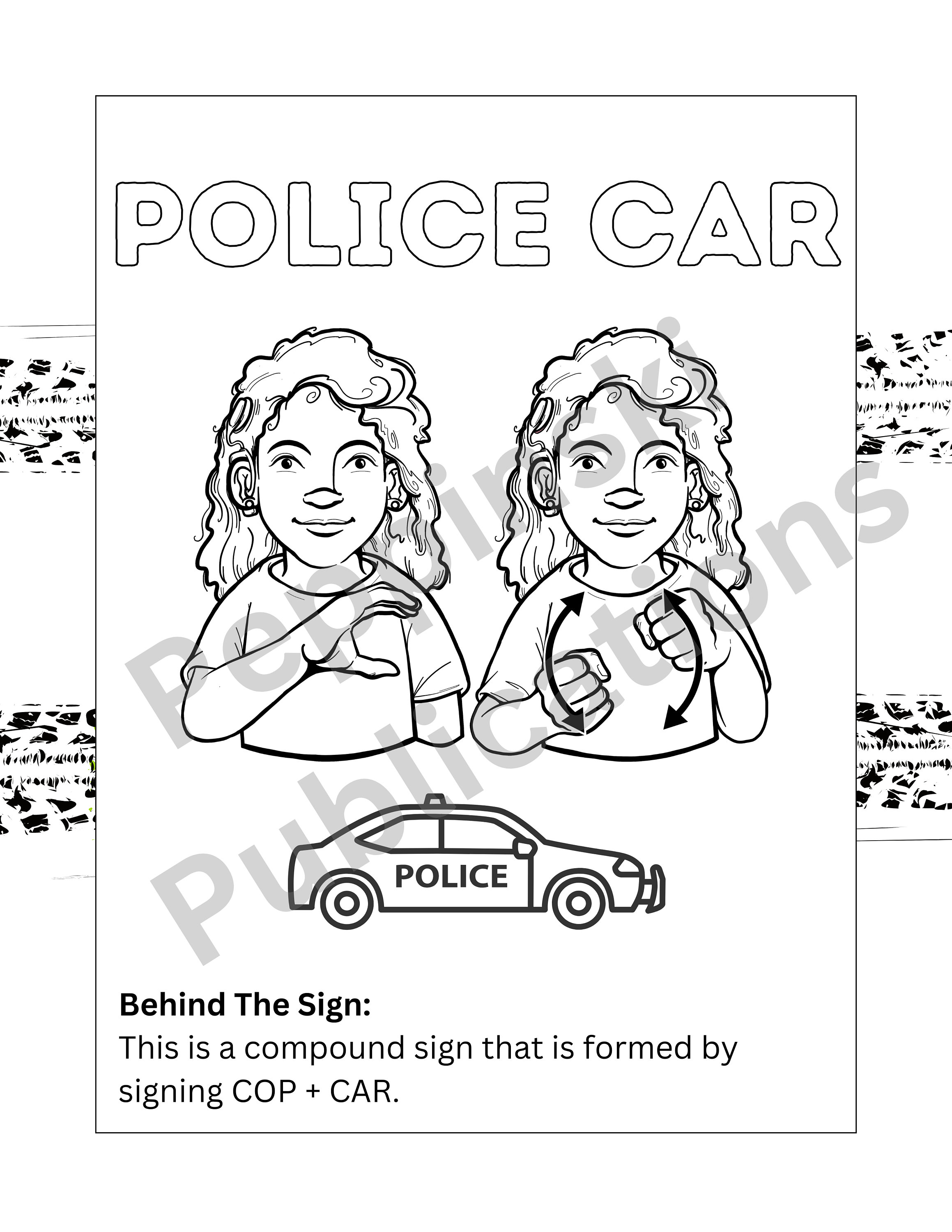 ASL Transportation Coloring Pages | ASL for Kids, American Sign ...