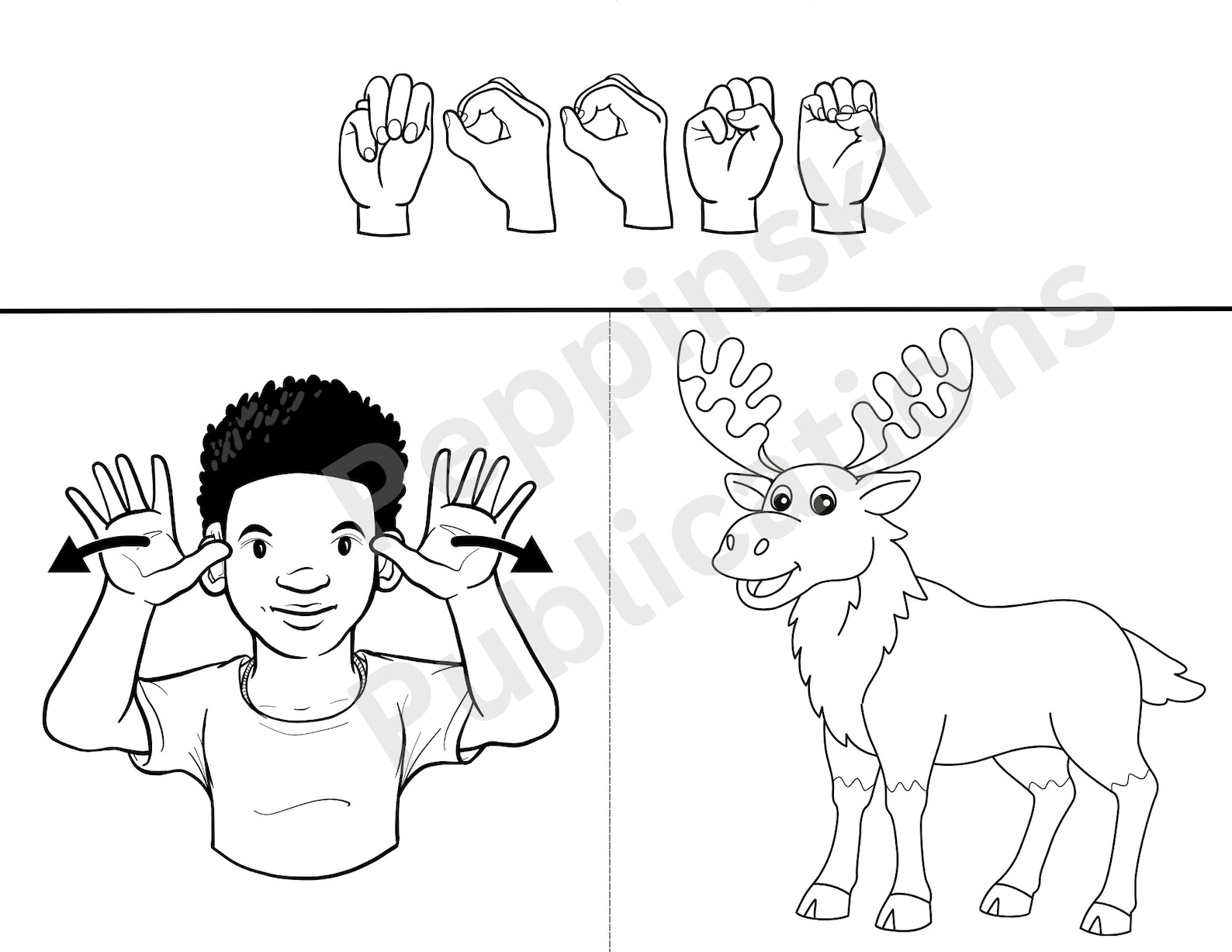 ASL Animal Coloring Pages | Language Learning Resource, ASL for Kids - Etsy
